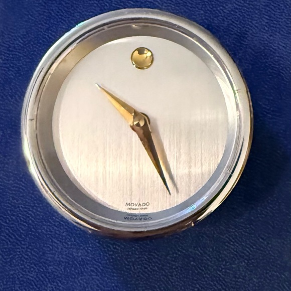 Movado | Other | Movado Silver And Gold Miniature Desk Clock | Poshmark